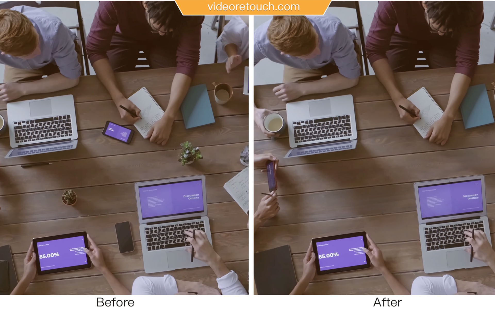 Remove Objects on Table - Video Retouch